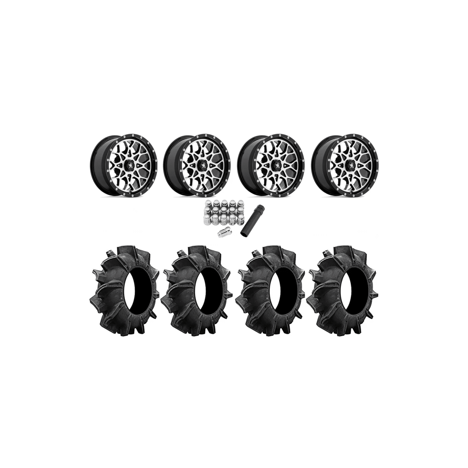 Assassinator Mud Tires 29.5x8-14 on MSA M45 Portal Machined Wheels