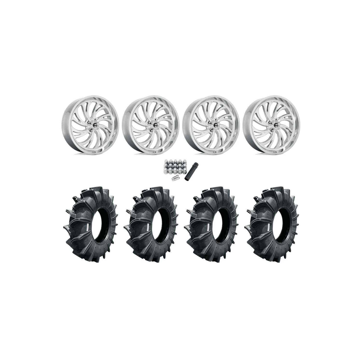 Assassinator Mud Tires 40x10-24 on Fuel Kompressor Polished Wheels