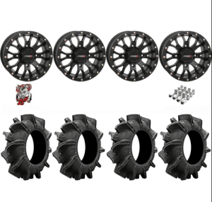 Assassinator Mud Tires 28x8-14 on ST-3 Matte Black Wheels