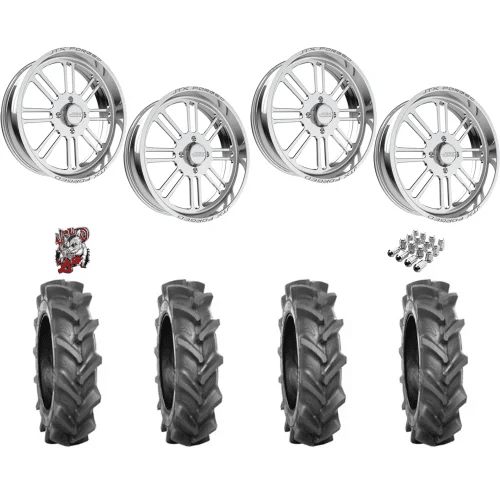 BKT AT 171 37x9-22 Tires on JTX Forged Bayonet Polished Wheels