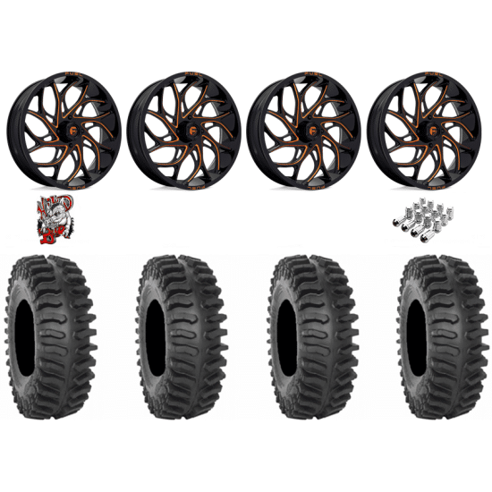 System 3 XT400 35x9.5x20 Tires on Fuel Runner Candy Orange Wheels