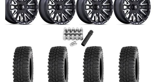 Frontline BDC 32x10-15 Tires on MSA M49 Creed Matte Black & Machined Wheels