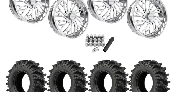 EFX MotoSlayer 35x9.5-24 Tires on JTX Forged Lotus Polished Wheels