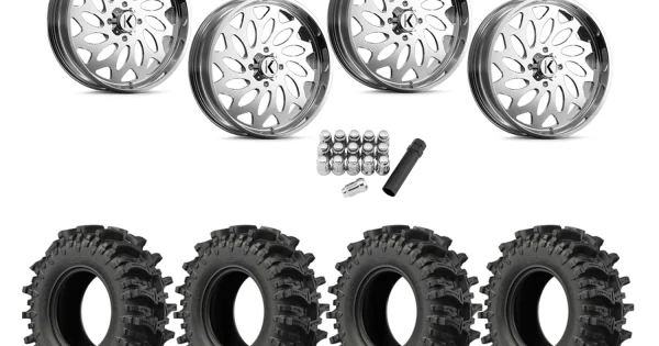 EFX MotoSlayer 35-9.5-24 Tires on KG1 Forged KU007 Lotus Polished Wheels