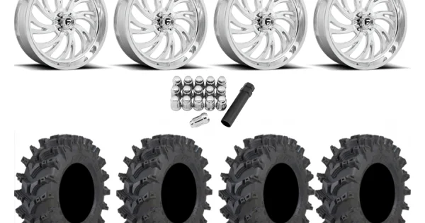 STI Outback Max 36x9-20 Tires on Fuel Kompressor Polished Wheels