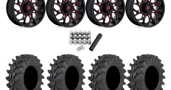 STI Outback Max 33-9-20 Tires on Fuel Runner Candy Red Wheels