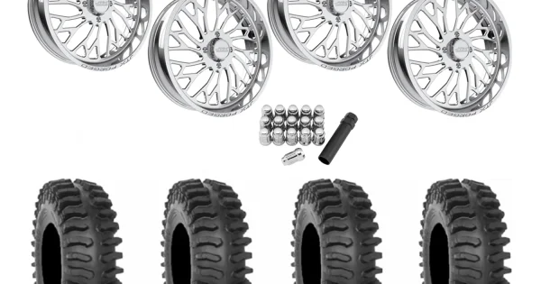 System 3 XT400 40x9.5-24 Tires on JTX Forged Lotus Polished Wheels