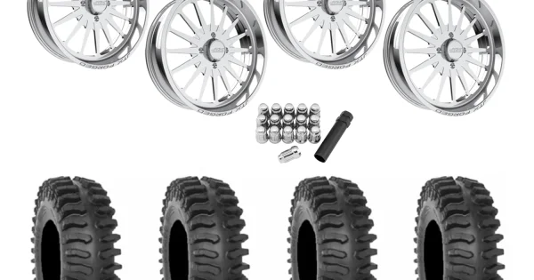 System 3 XT400 40x9.5-24 Tires on JTX Forged Silencer Polished Wheels