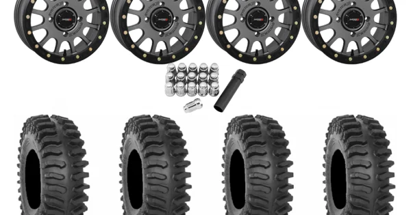 System 3 XT400 30x10-15 Tires on SB-5 Gunmetal Grey Beadlock Wheels
