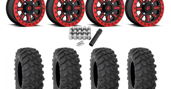 System 3 XTR370 30x10-15 Tires on Fuel Hardline Gloss Black with Candy ...