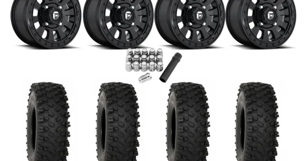 System 3 ATX470 32x10-15 Tires on Fuel Tactic Matte Black Wheels