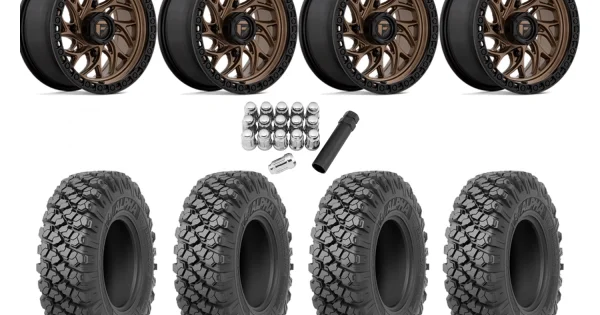 Valor Off-Road Alpha 35x10-15 Tires on Fuel Runner Matte Bronze Wheels