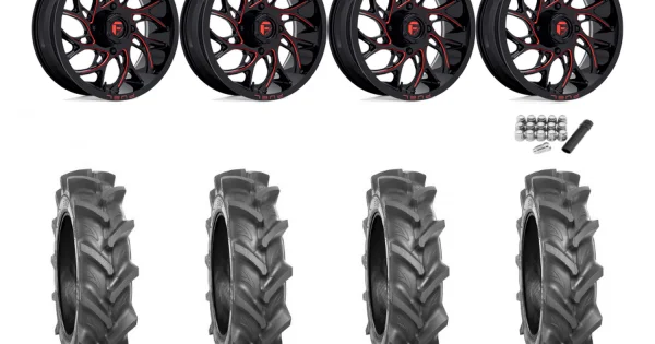 BKT AT 171 35x9-22 Tires on Fuel Runner Candy Red Wheels