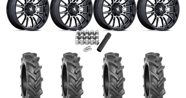 BKT AT 171 37x9-22 Tires on MSA M51 Thunderlips Machined Wheels