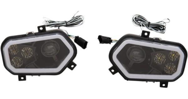 Polaris RZR 800 (2008-2010) Moose Racing LED Black Headlights with Halo