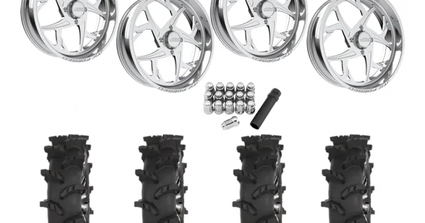 High Lifter Outlaw Max 40x10-24 Tires on JTX Forged Bio Polished Wheels