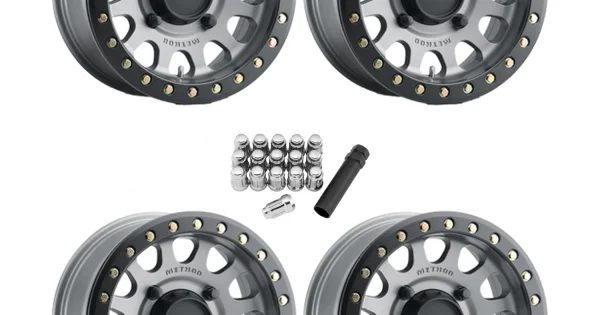 Method 401 UTV Beadlock Titanium - Matte Black 15x7 Wheel/Rim (Full Set)