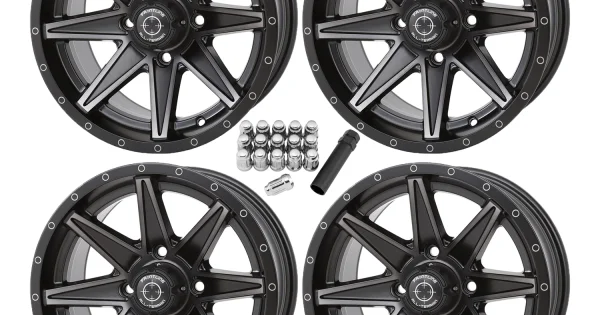 Frontline 308 Matte Dark Tint 14x7 Wheels/Rims (Full Set)