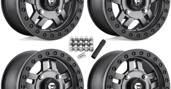 Fuel Off-Road Anza D918 Beadlock Matte Anthracite w/ Black Ring 15x7 ...