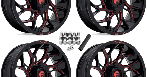 Fuel Off Road Runner Candy Red 18x7 Wheels/Rims (Full Set)