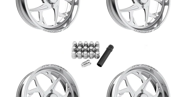 JTX Forged Bio Polished 22x7 Wheel/Rim (Full Set)