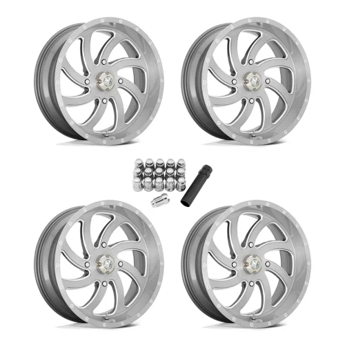 MSA M36 Switch Brushed Titanium 20x7 Wheels/Rims (Full Set)