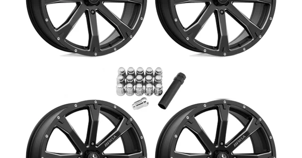 MSA M42 Bounty Satin Black Milled 18x7 Wheels/Rims (Full Set)