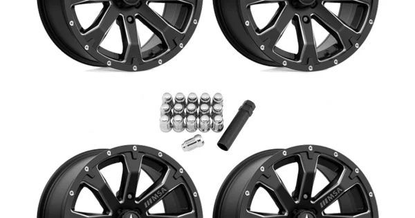 MSA M42 Bounty Satin Black Milled 14x7 Wheels/Rims (Full Set)