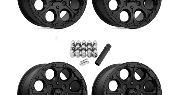 MSA M44 Cannon Satin Black 14x7 Beadlock Wheels/Rims (Full Set)