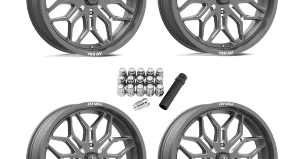 MSA M47 Sniper Gunmetal Milled 24x7 Wheels/Rims (Full Set)