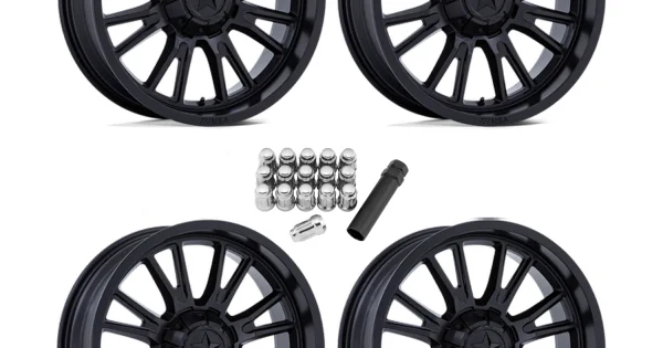 MSA M51 Thunderlips Matte Black 20x7 Wheels/Rims (Full Set)