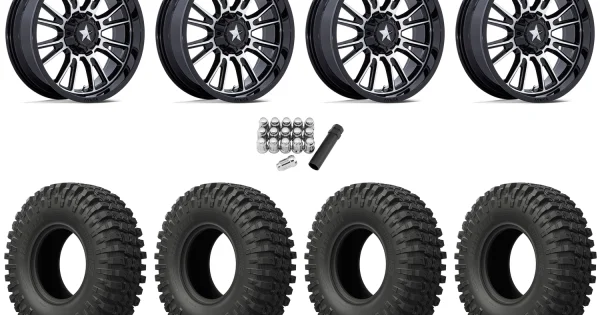 EFX MotoCrusher 37x10-15 Tires on MSA M51 Thunderlips Machined Wheels