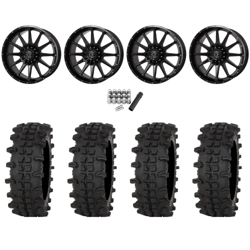 Frontline ACP 33x12-20 (10ply) Tires on Frontline 762 Gloss Black (20x8 ...
