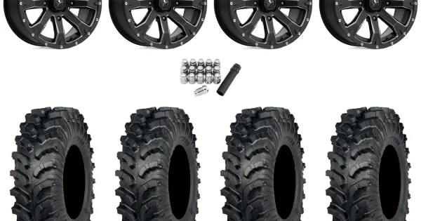 ITP MT911 27x10-14 (8ply) Tires on MSA M42 Bounty Satin Black Milled Wheels