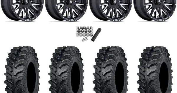 ITP MT911 27x10-14 (8ply) Tires on MSA M49 Creed Matte Black & Machined ...