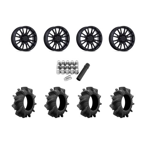 Assassinator Mud Tires 29.5x8-14 on MSA M51 Thunderlips Matte Black Wheels