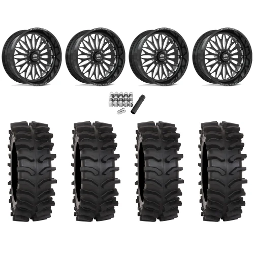 System 3 XT400W 40x12-24 Tires on MSA Shockwave Gloss Black Milled ...