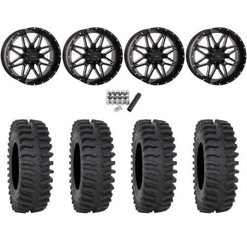 System 3 XT400 35x9.5-20 Tires on System 3 Offroad ST-7 Gloss Black ...