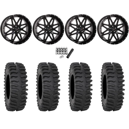 System 3 XT400 35x9.5-20 Tires on System 3 Offroad ST-7 Gloss Black Wheels