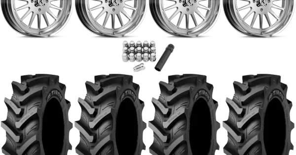 Tiron HS617 TT 42x9.5-24 Tires on KG1 Forged KU016 Rays Polished Wheels