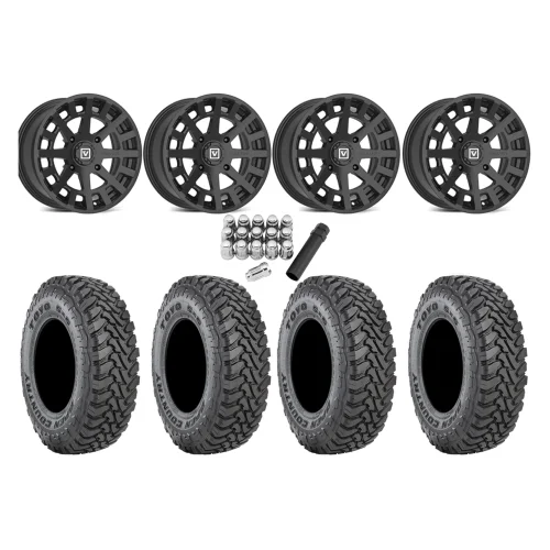 Toyo Open Country SxS M/T 35x9.5-R15 Tires on V04 Satin Black Wheels