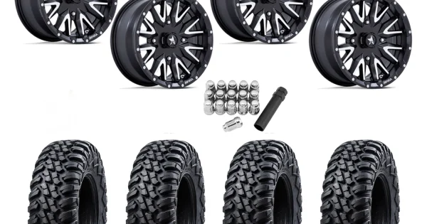 Tusk Terrabite 28x10-14 Radial Tires on MSA M49 Creed Matte Black ...