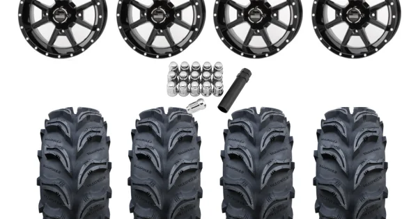 Interco Vampire 2 25x8-12 & 25x10-12 Tires on Frontline 556 Gloss Black ...
