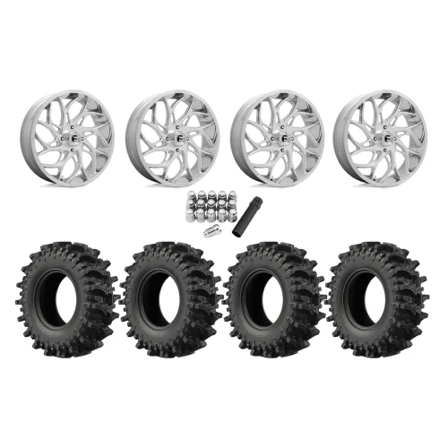 EFX MotoSlayer 35x9.5-20 Tires on Fuel Runner Polished Wheels