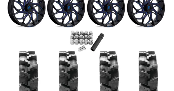 Quadboss QBT680 40-9.5-24 Tires on Fuel Runner Candy Blue Wheels