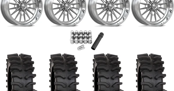 System 3 XT400W 37x12-24 Tires on MSA Breakout Polished (24x10) Forged ...