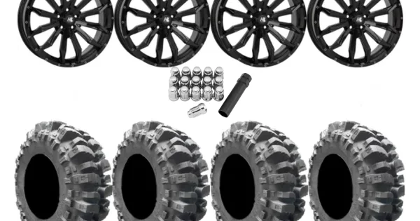 Interco Bogger 35-9.5-20 Tires on HL21 Gloss Black Wheels