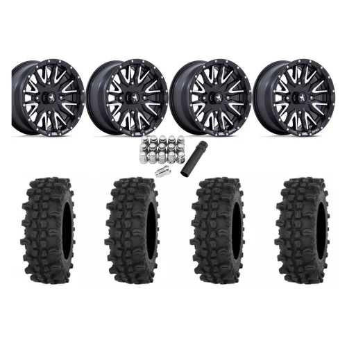 Frontline ACP 28x10-14 Tires on MSA M49 Creed Matte Black & Machined Wheels