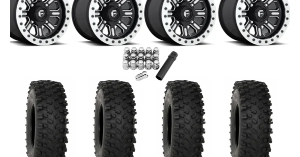 System 3 ATX470 35x10-15 Tires on Fuel Hardline Gloss Black Milled ...