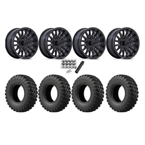 EFX MotoRally 32x10-15 Tires on MSA M49 Creed Matte Black Wheels